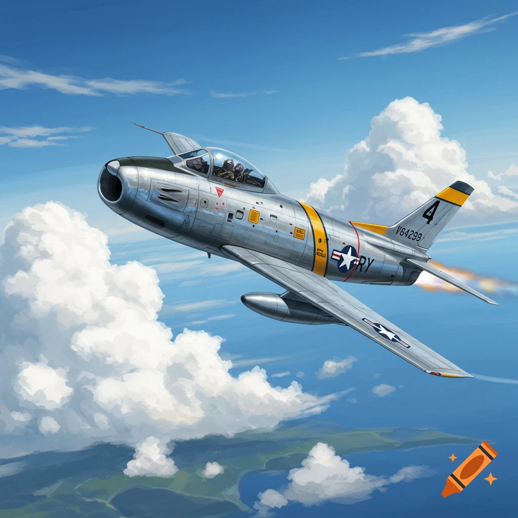 F-86 Sabre fighter jet on Craiyon