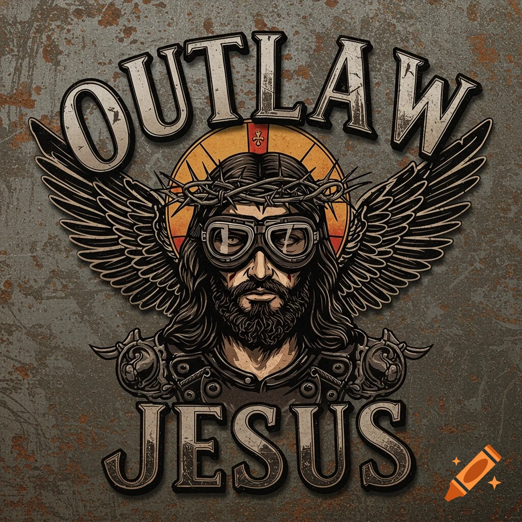 Outlaw Jesus logo with unconventional design on Craiyon