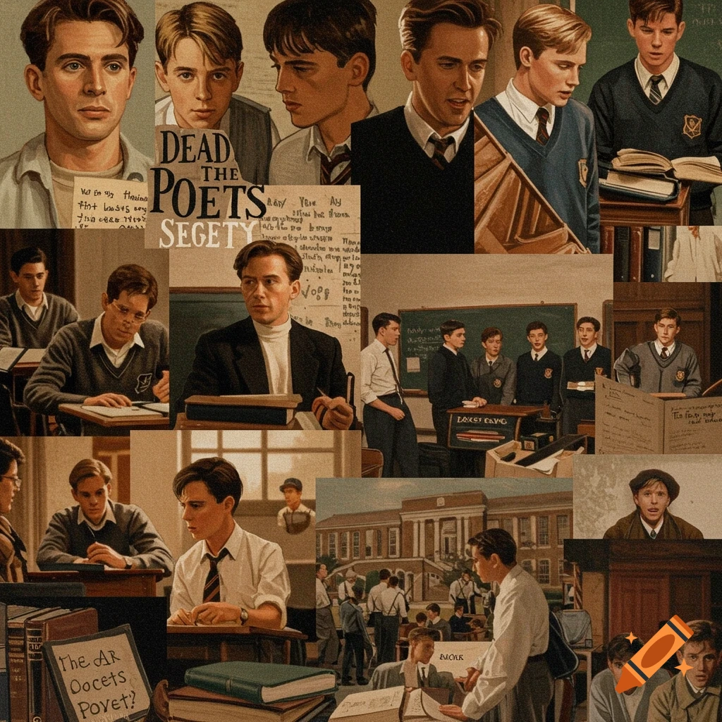 Dead Poets Society aesthetic collage wallpaper on Craiyon