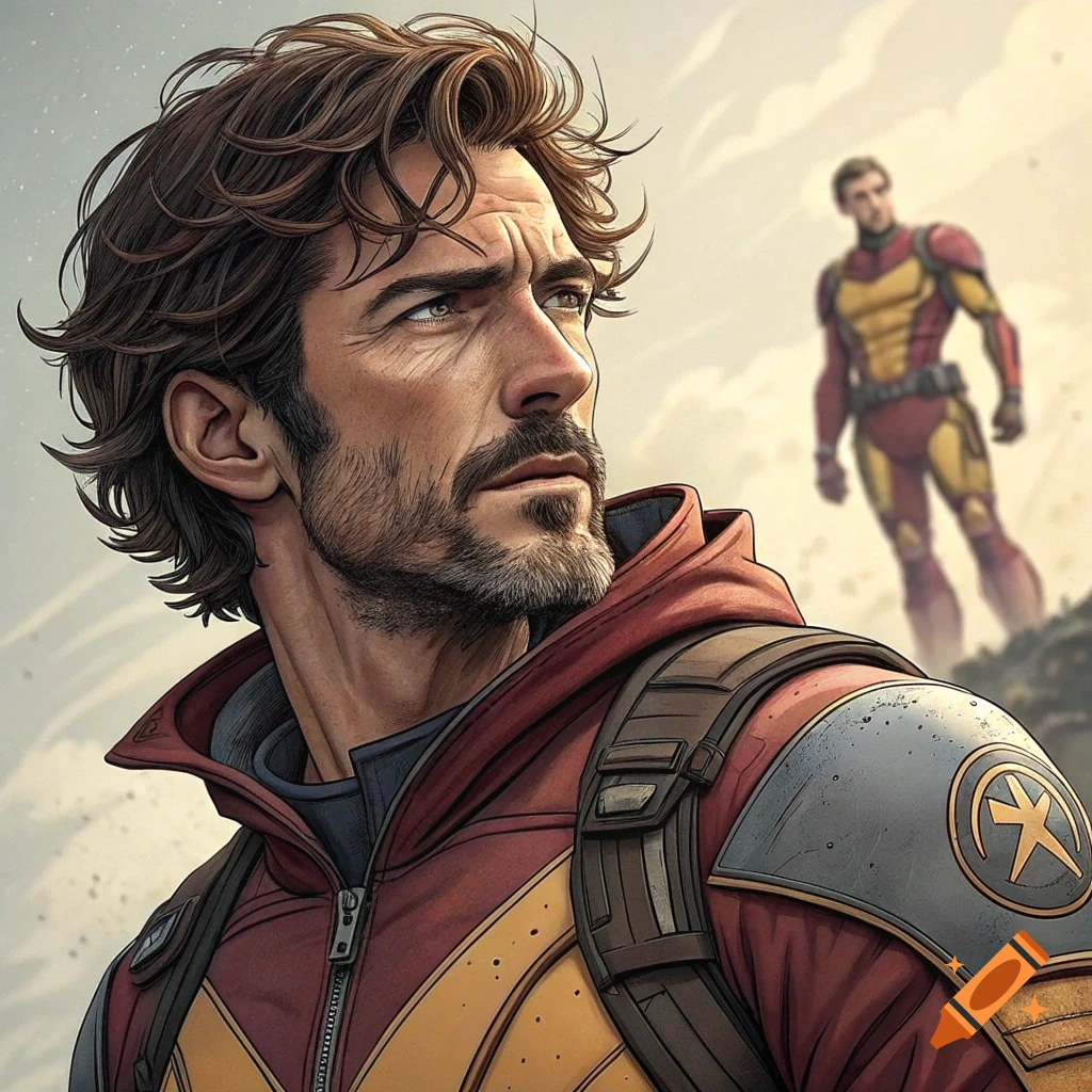 Man resembling characters Ray, Bellamy, and Race on Craiyon