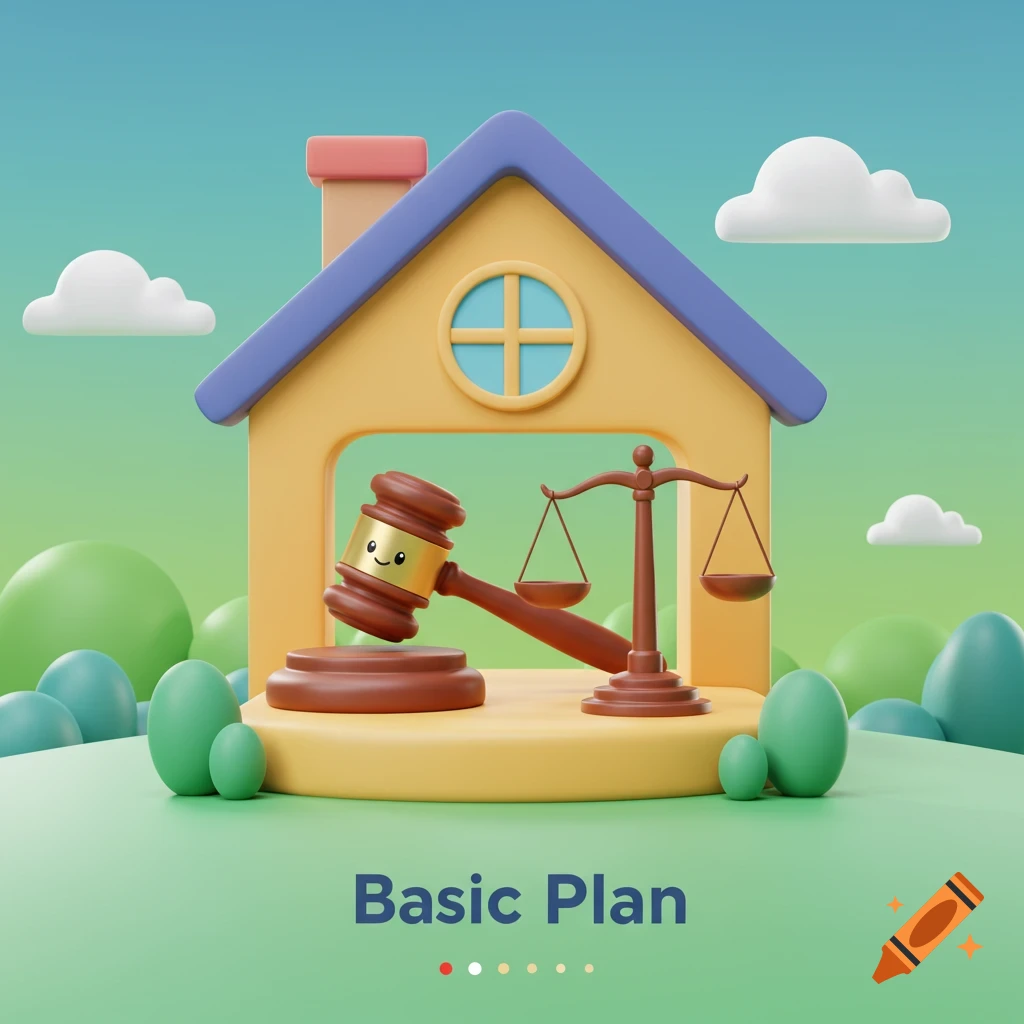 Cartoon law image for basic plan subscription service on Craiyon