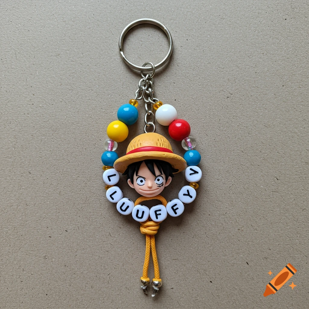 One Piece Luffy themed keychain on Craiyon