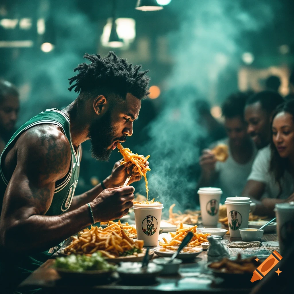 NBA Celtics players eating KFC after winning championship game photo ...