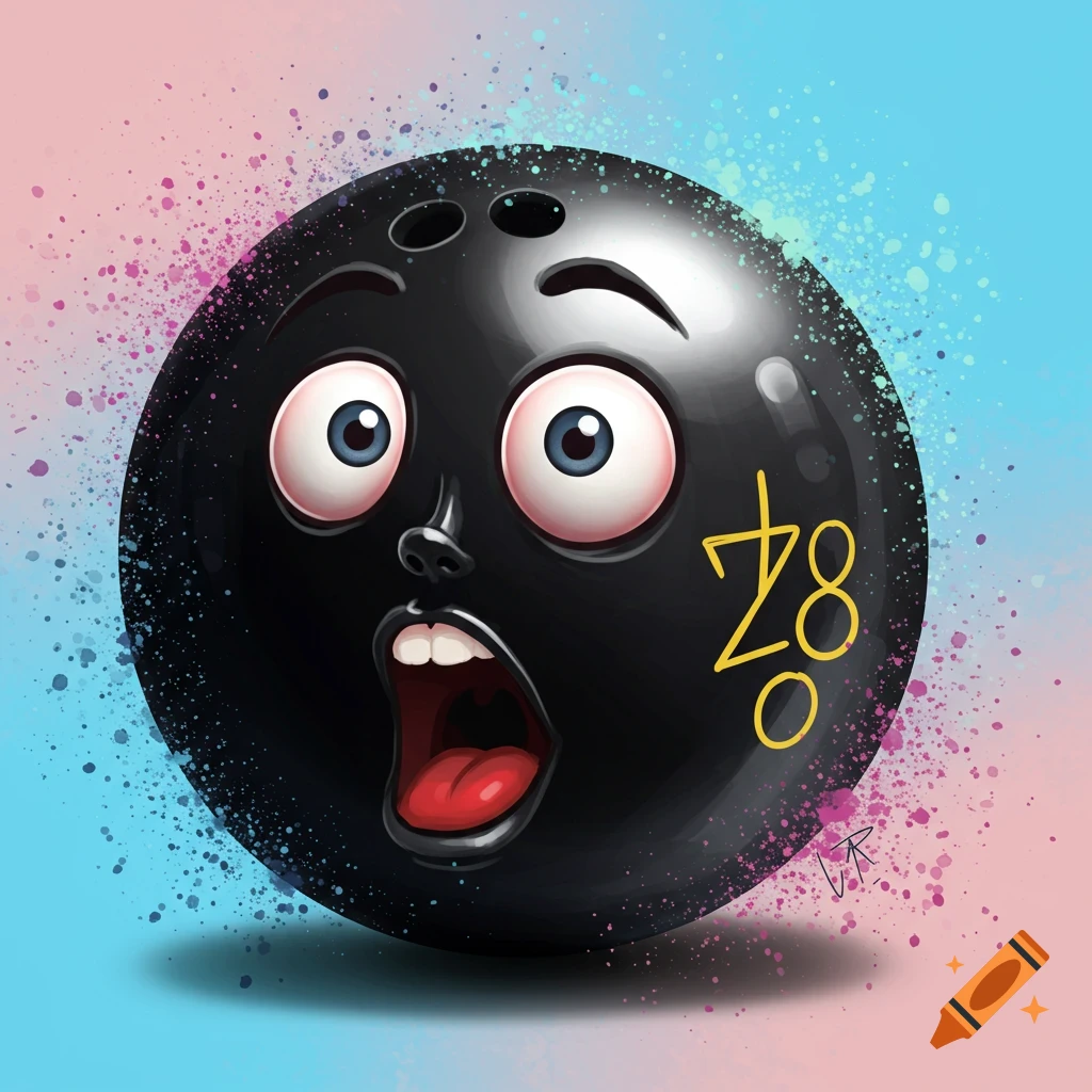 Bowling ball with face on Craiyon