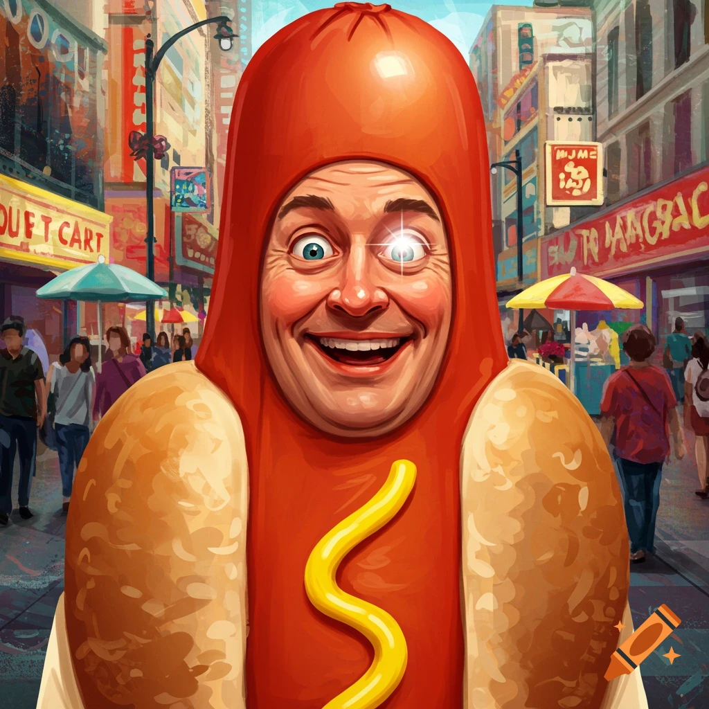 Hot dog man on Craiyon