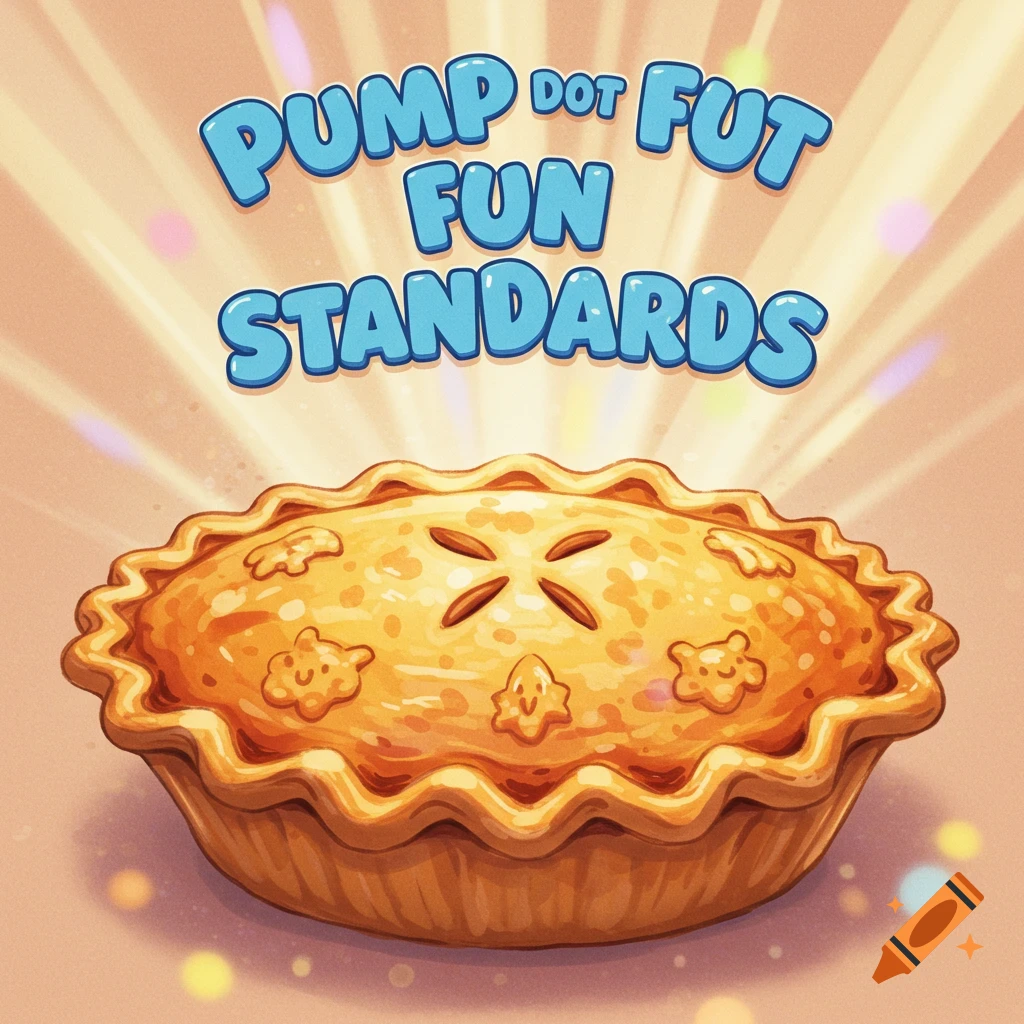 Book cover with the title 'pump dot fun trench standards' and a pie on the cover on Craiyon