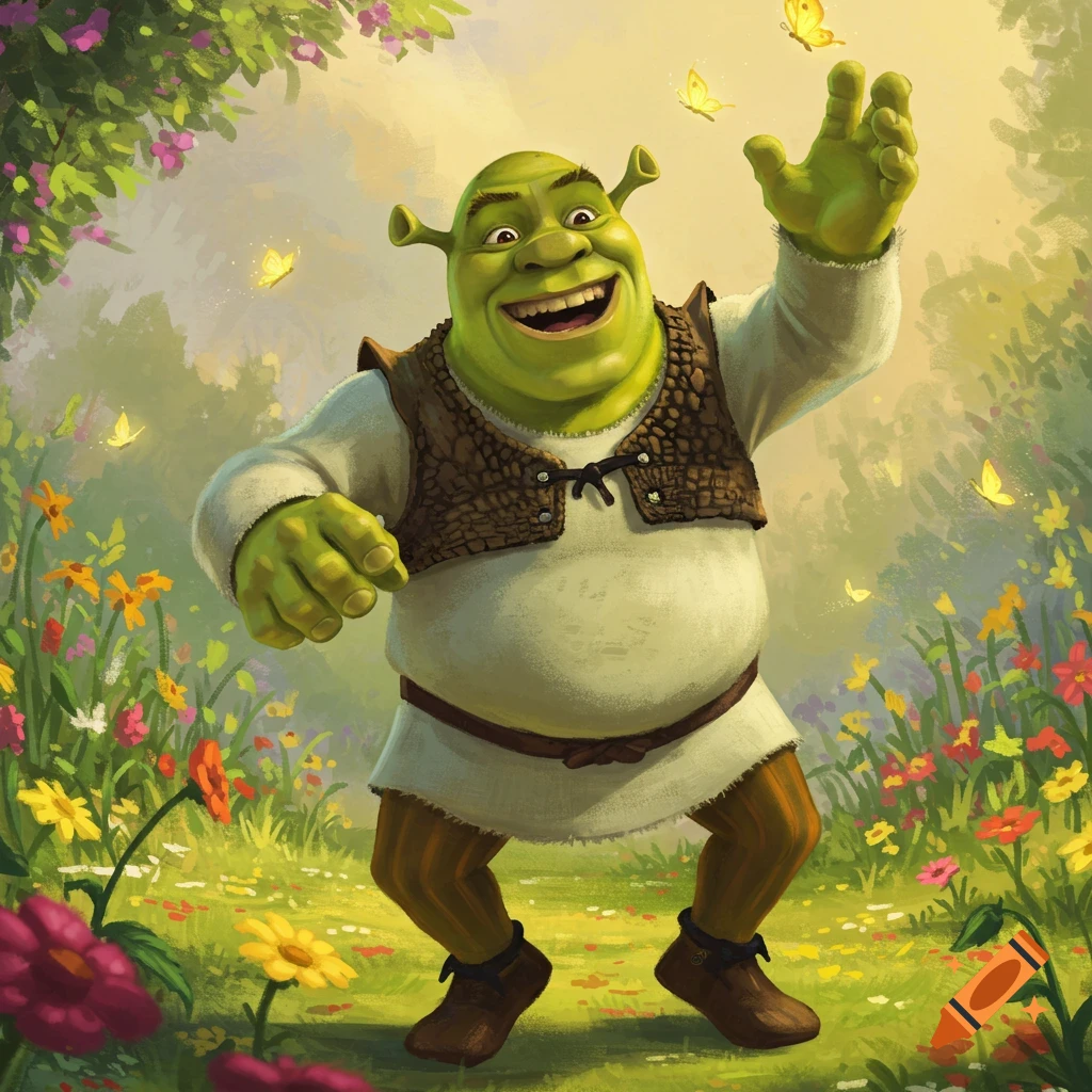 Shrek character, green ogre from animated film on Craiyon