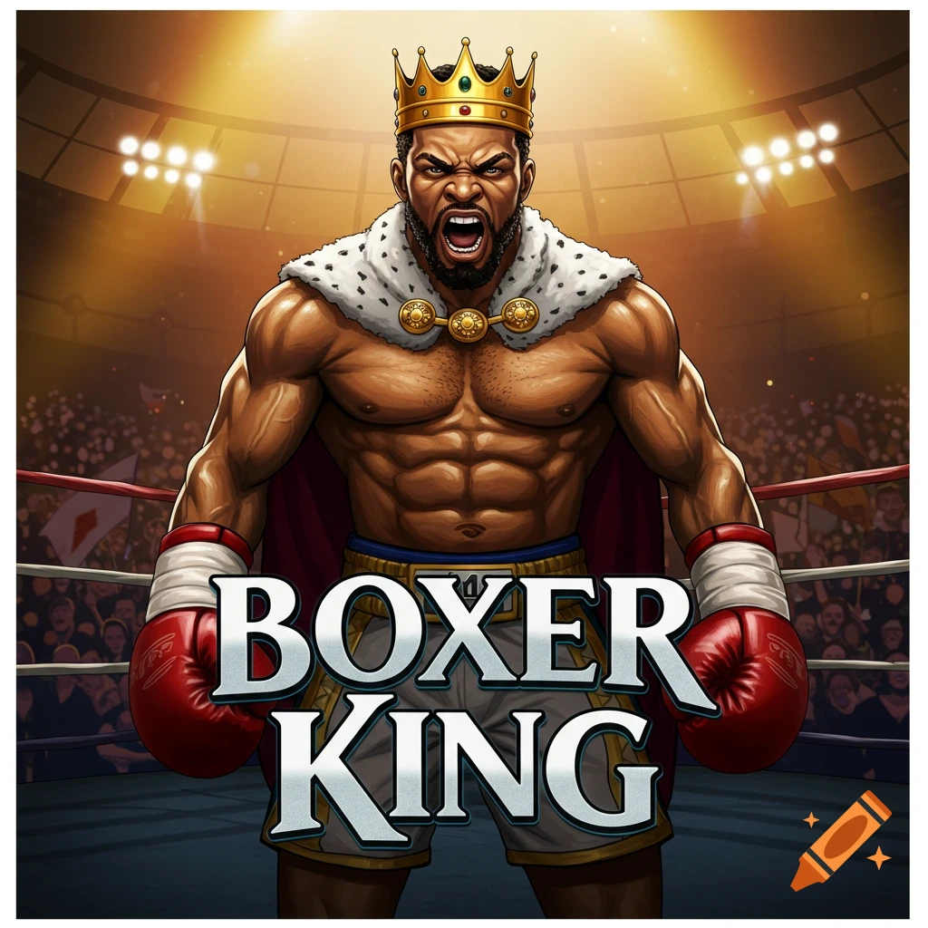 A vintage graphic of a male boxer in red gloves, with text 'BOXING GYM ...