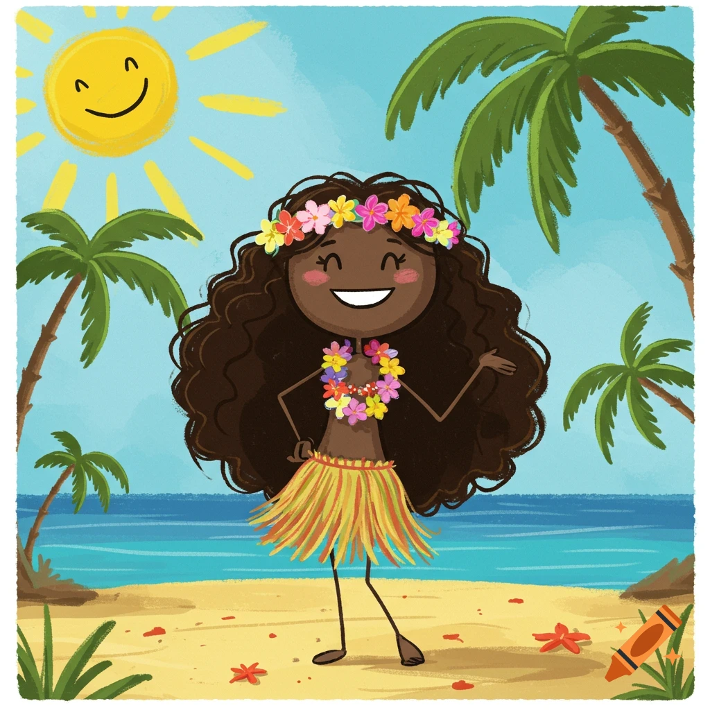 Island girl stick figure on Craiyon