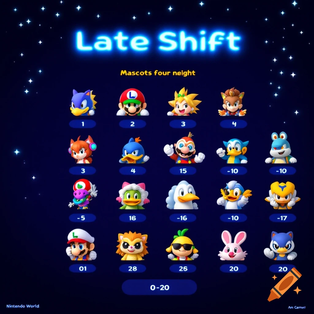 SNES Classic Edition Menu design featuring mascots and numeral counters ...