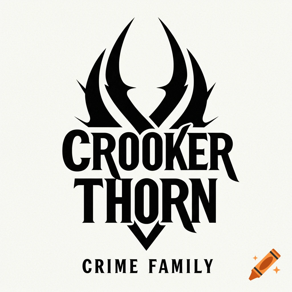 Star Wars Crooker Thorn Crime Family logo in black and white on Craiyon