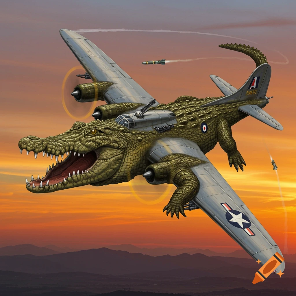 Animated Alligator With Wings