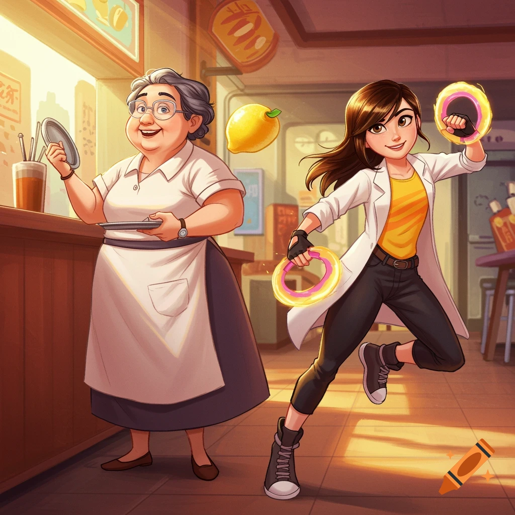 Aunt Cass, Honey Lemon, and GoGo Tomago from Big Hero 6 on Craiyon