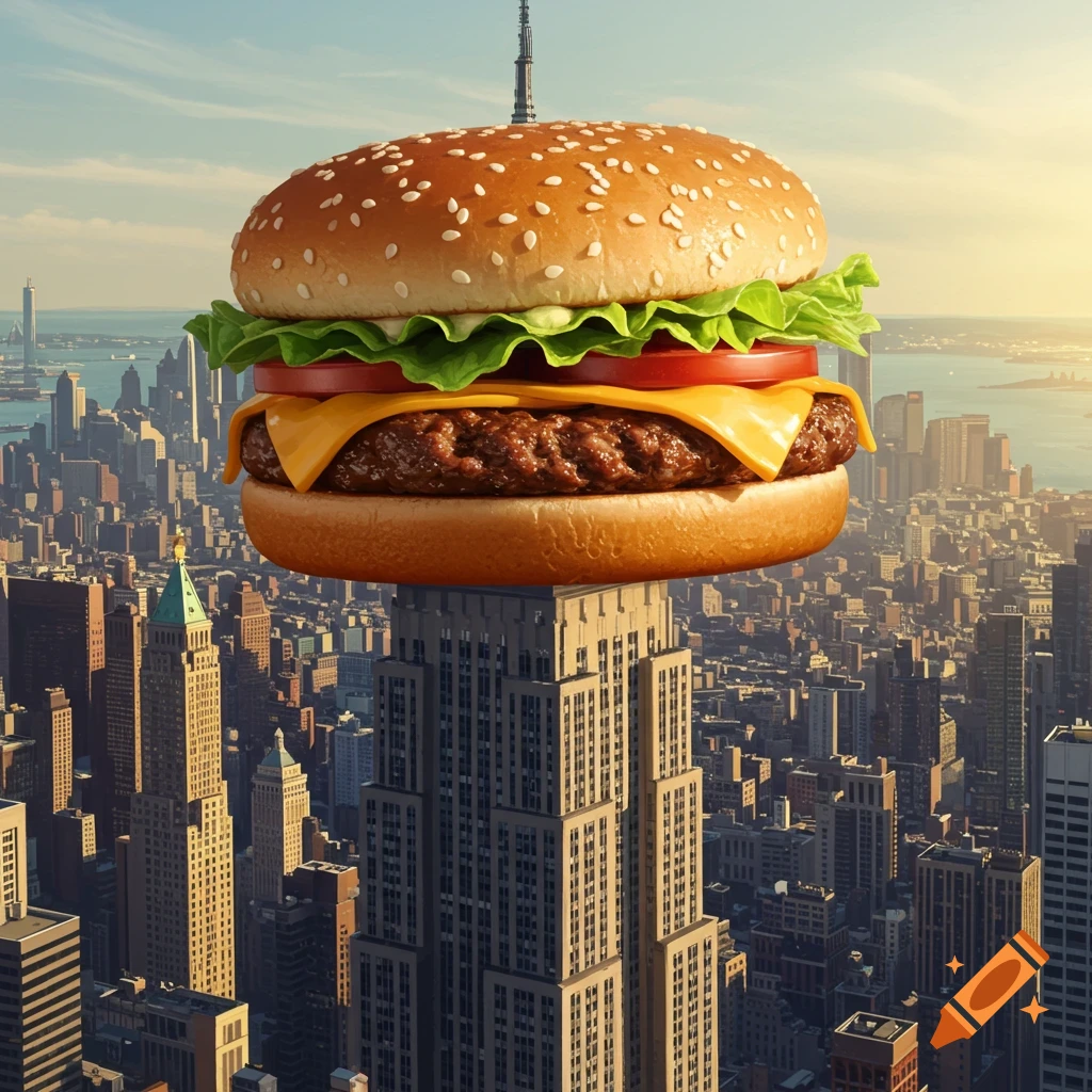 A McDonald's restaurant sits on the grey, cratered surface of the moon ...