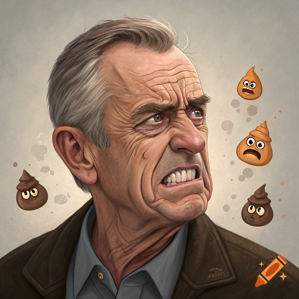 Robert F Kennedy Jr with poop emojis from mouth on Craiyon
