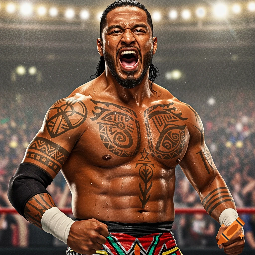 WWE 2K25 wrestler of Navajo and Zulu descent on Craiyon