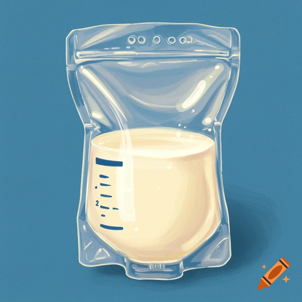 Breast milk bag on Craiyon