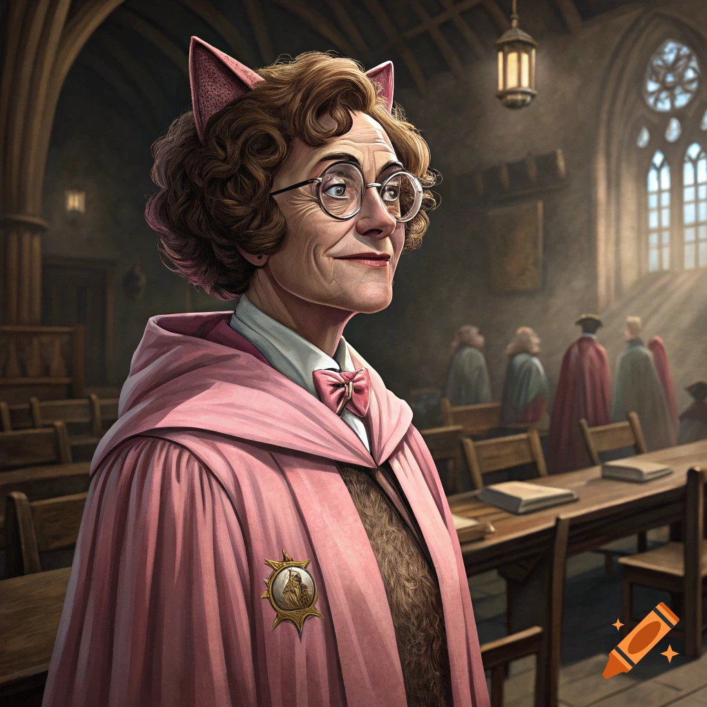 Stephen Miller as Delores Umbridge on Craiyon