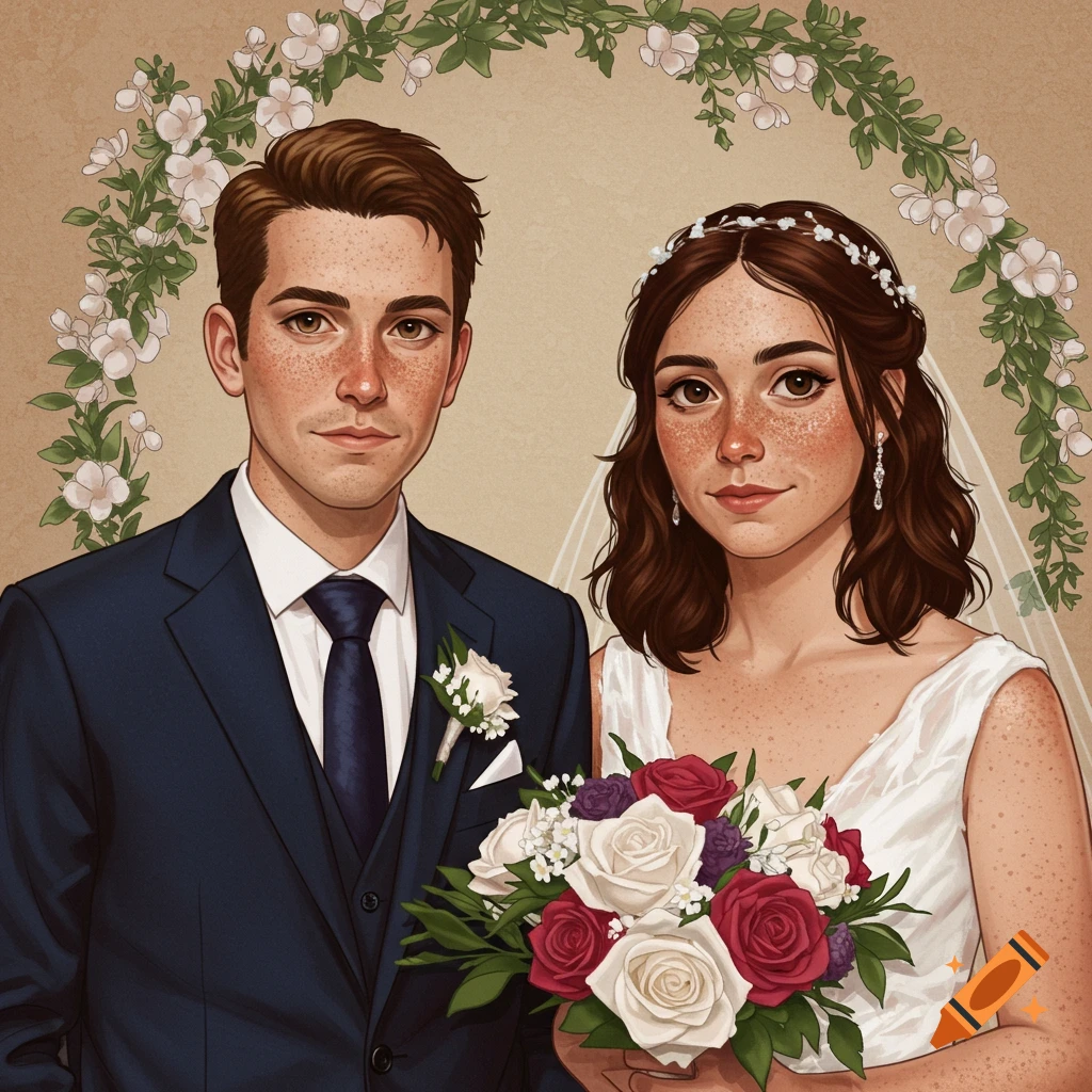 Two women getting married, one with light brown hair and the other with ...