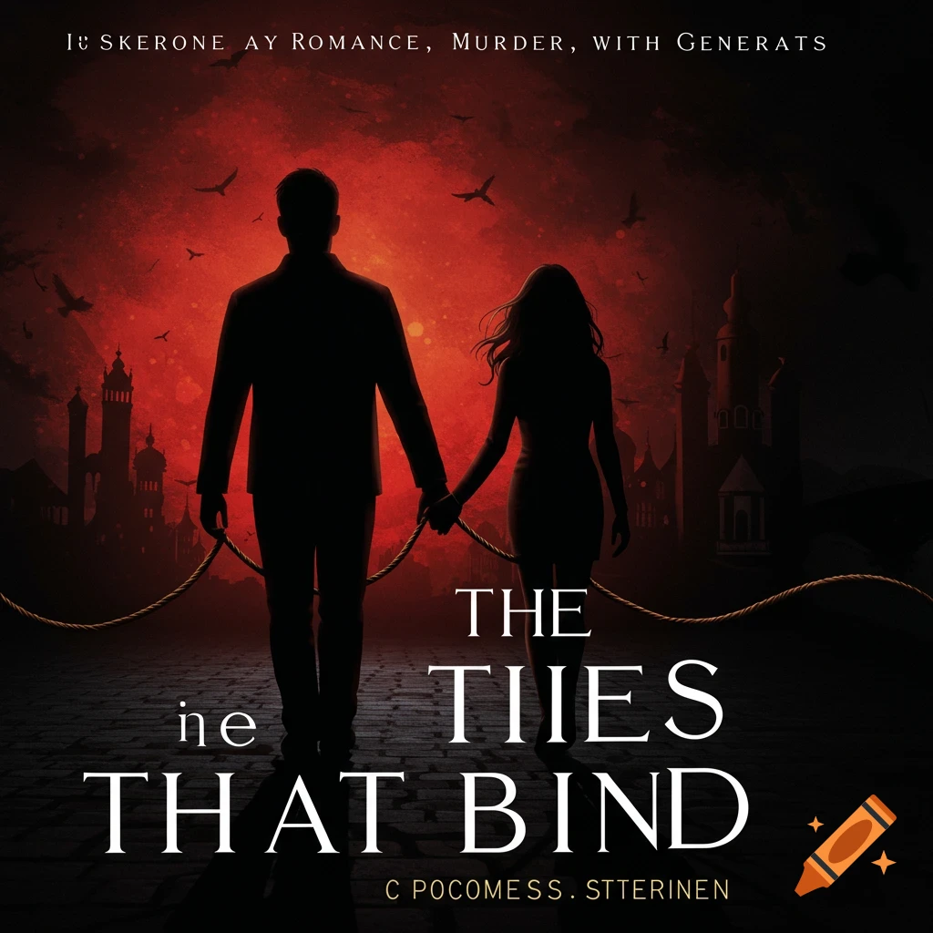 Book cover for "The Ties That Bind" featuring silhouettes of a man and ...
