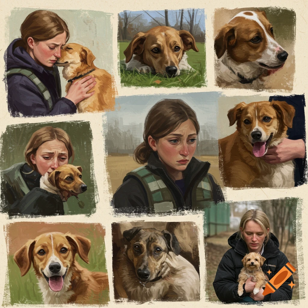 Rescue dog collage poster on Craiyon