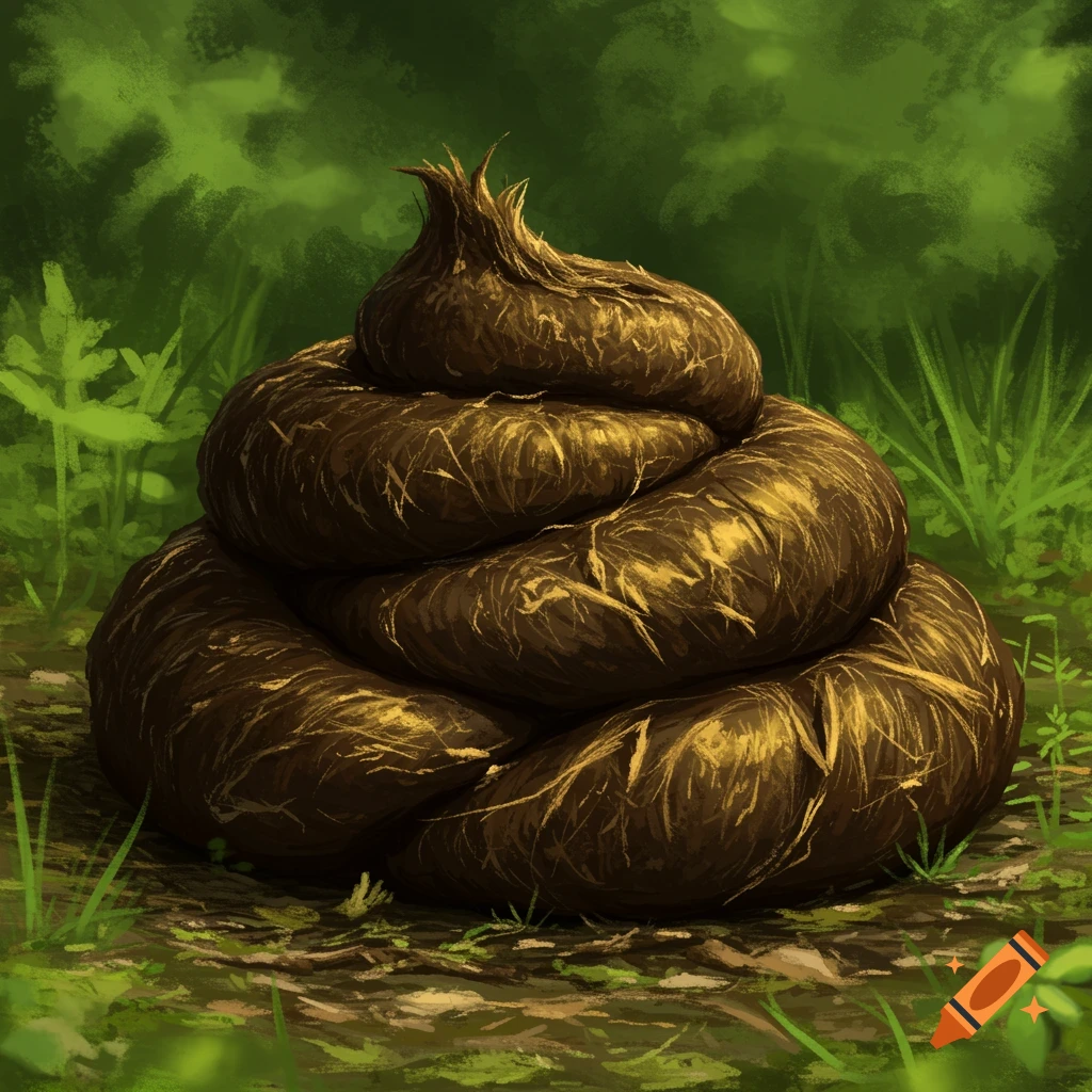 A large pile of feces sits on the floor in a bathroom. on Craiyon