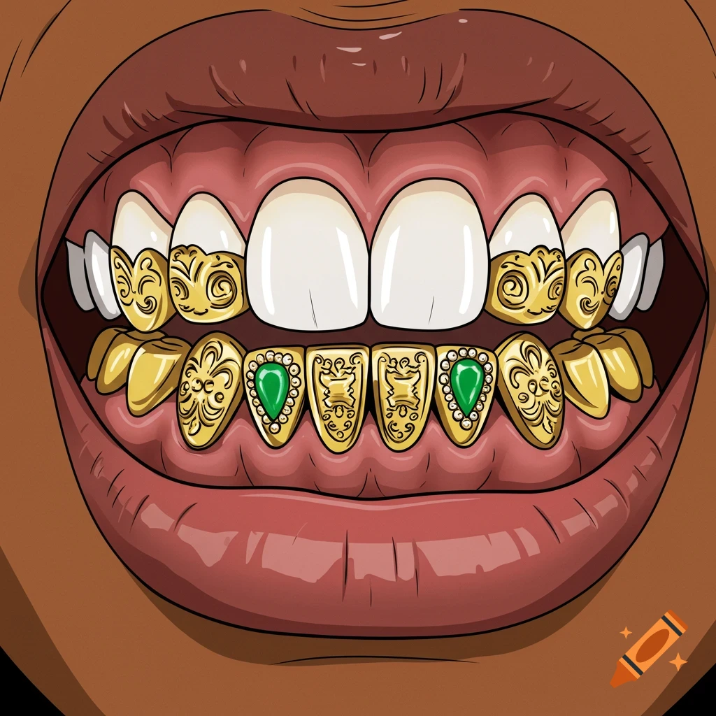 Close-up of a person's mouth with dark skin, glossy red lips, and shiny ...