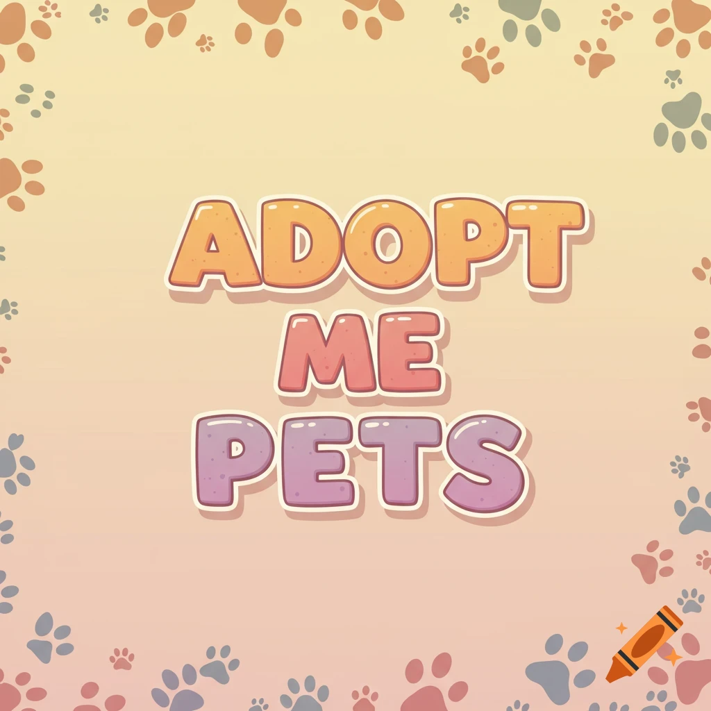 Adopt Me Pets logo with paw prints on Craiyon