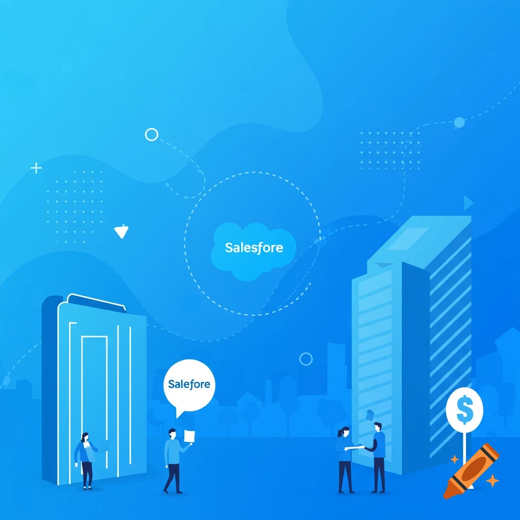 Digital illustration of Salesforce branding for EA Kudos Korner on Craiyon