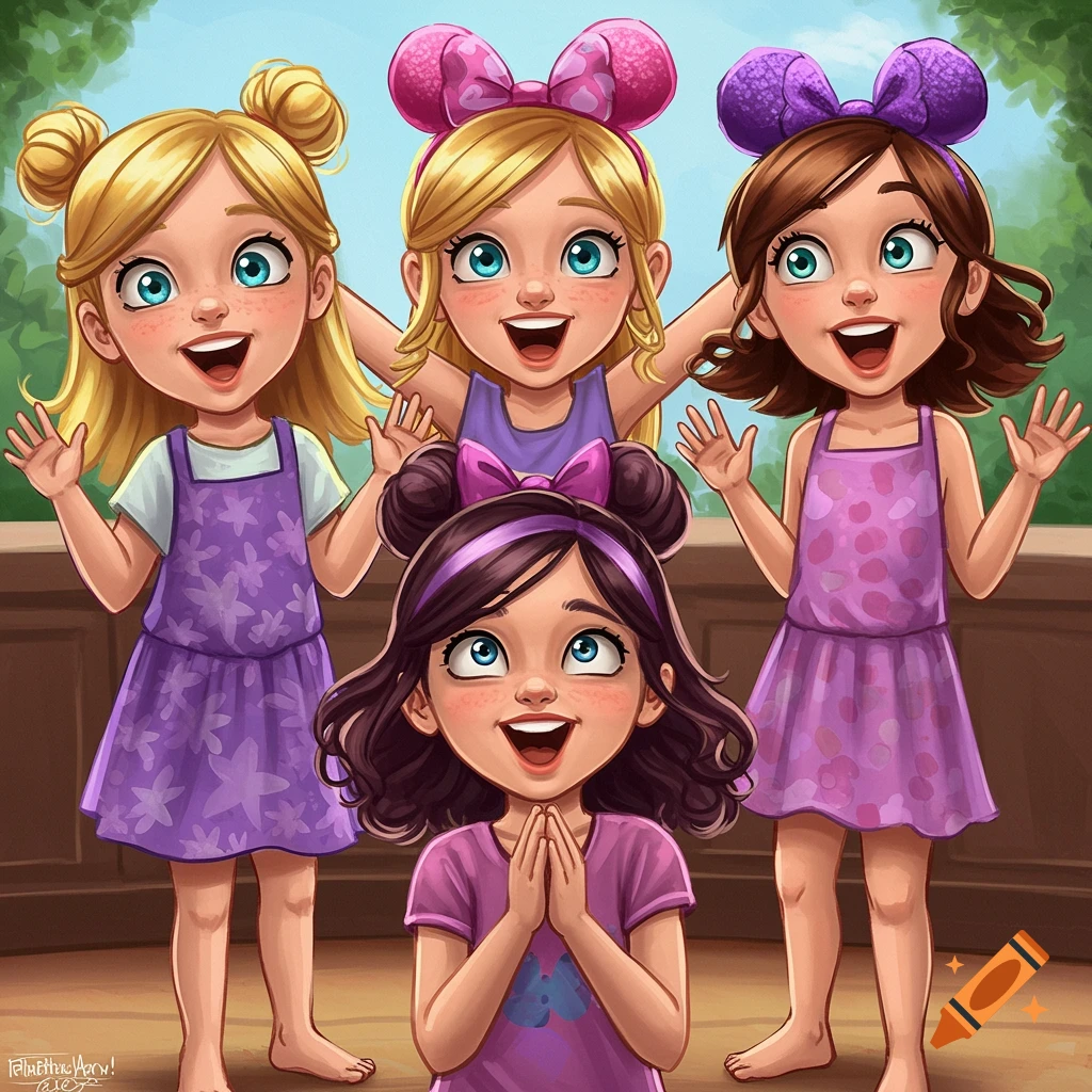 Girls excited about spring break vacation on Craiyon