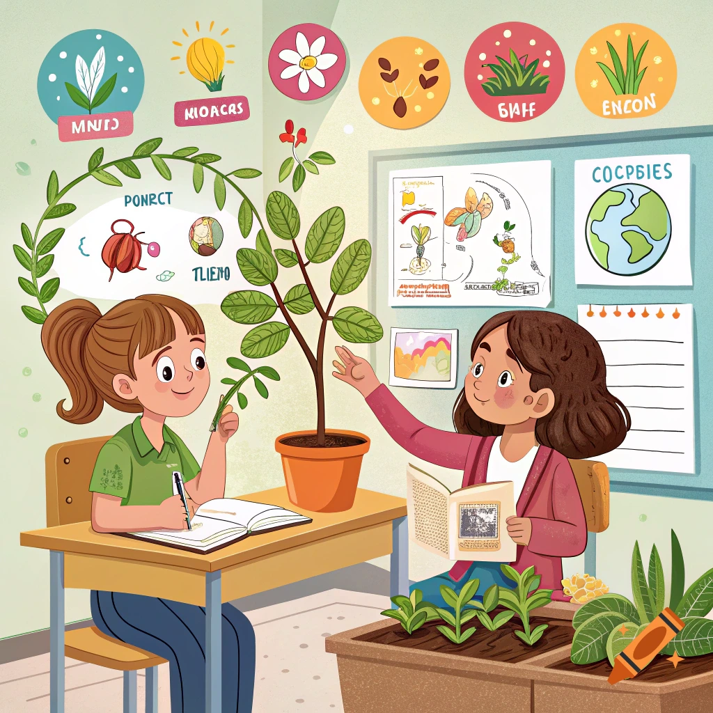 Illustration of two girls, a teacher and student, in a classroom ...