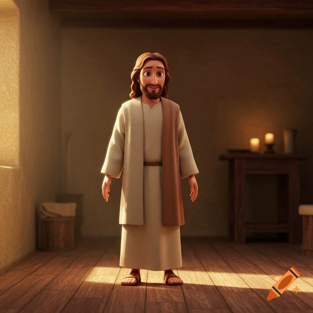 Jesus, 3D Disney Pixar animation on Craiyon