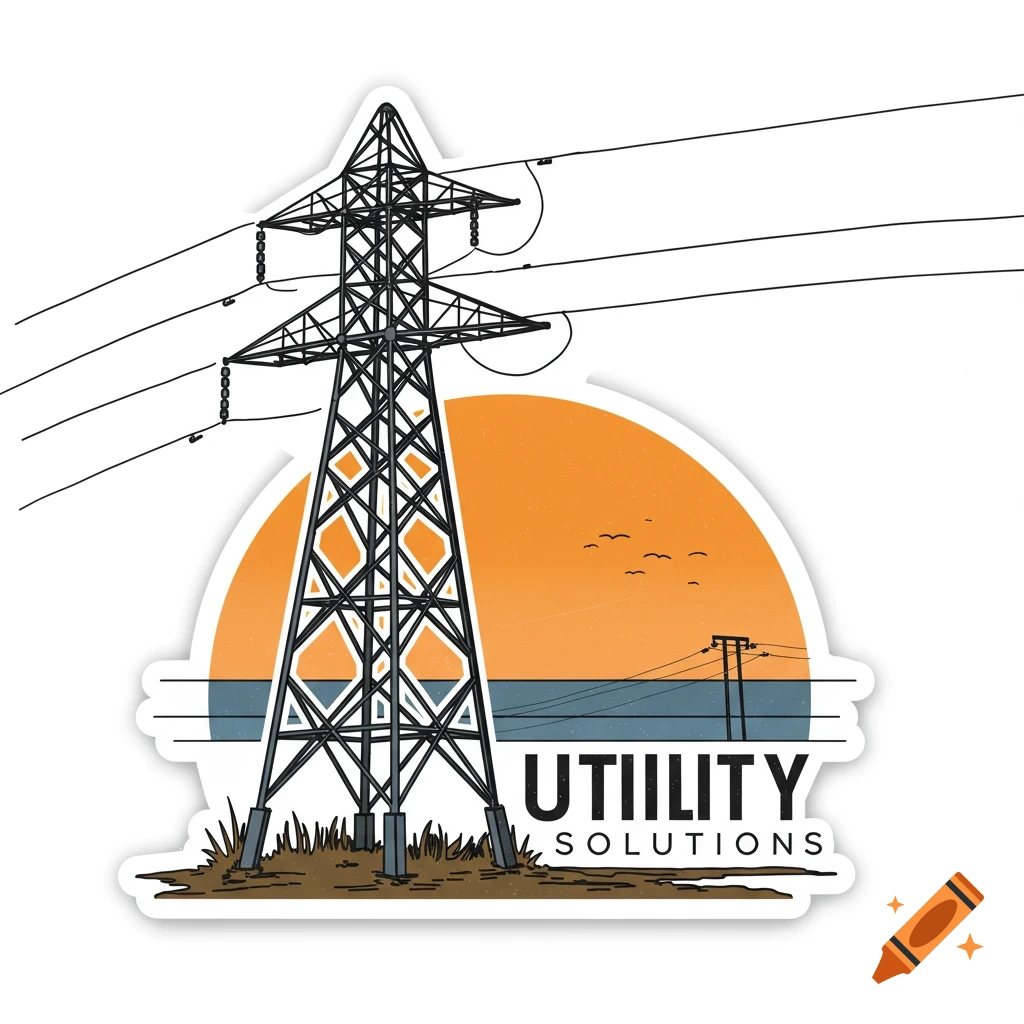 Transmission tower sticker design for Utility Solutions on Craiyon