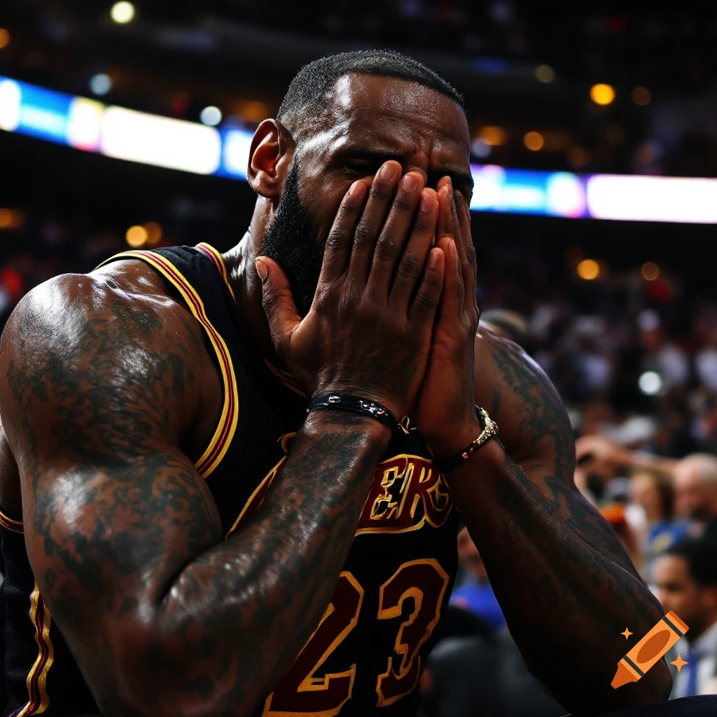 LeBron James crying on Craiyon