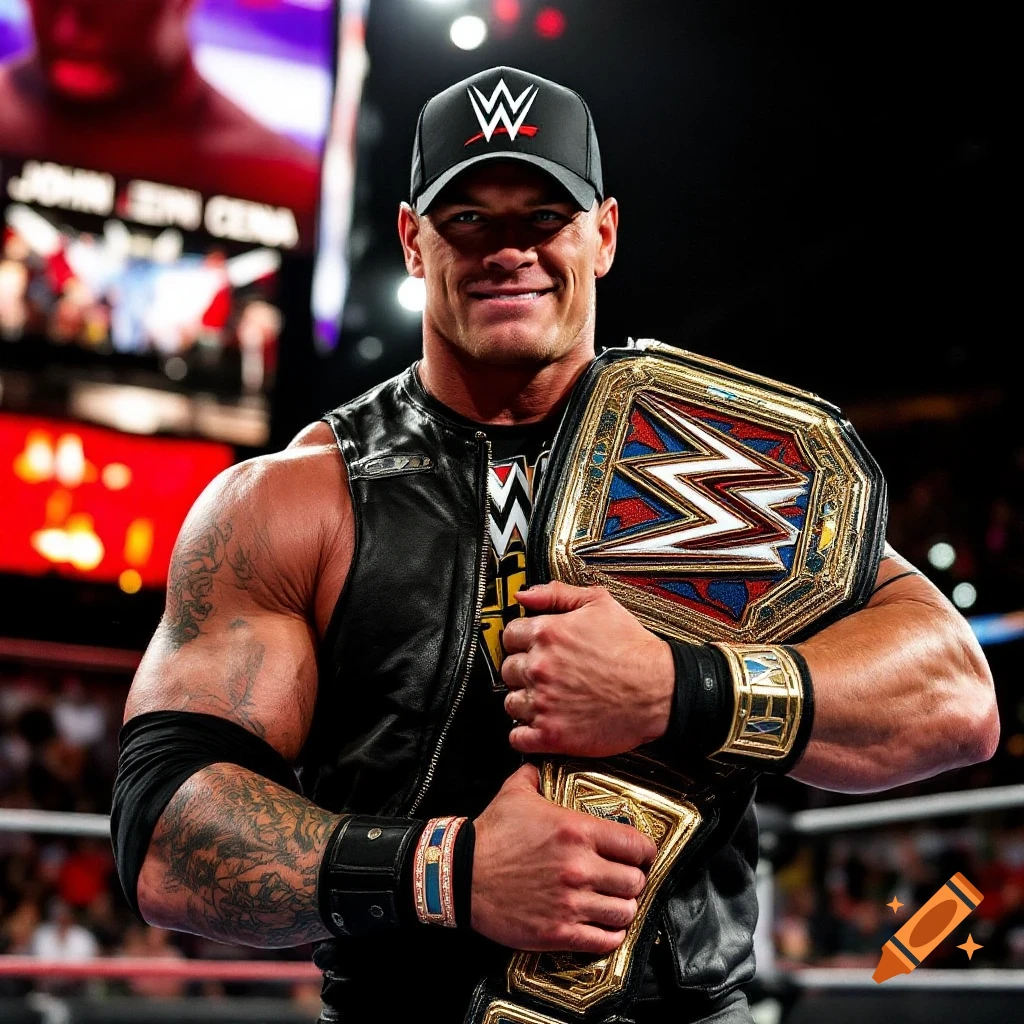 John Cena as WWE Champion on Craiyon