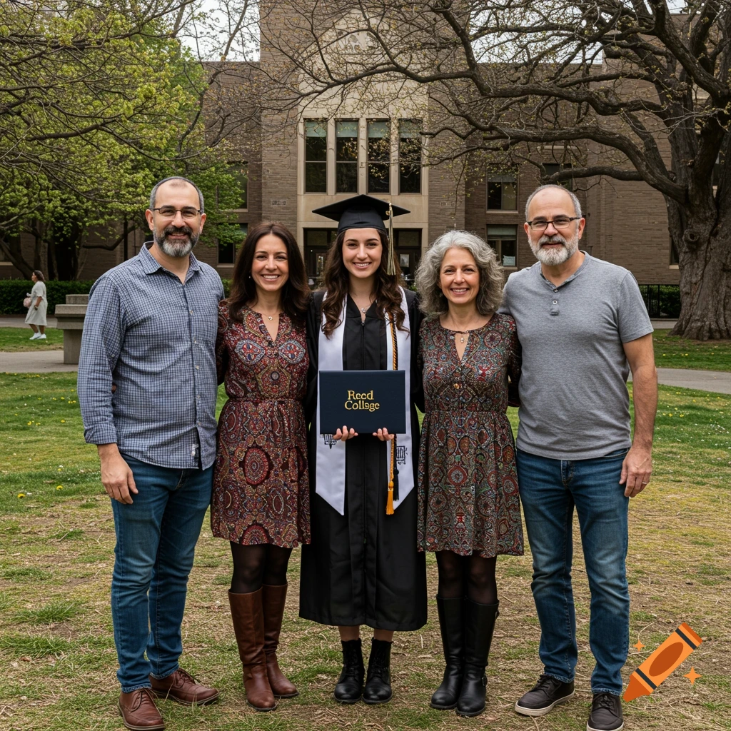 Family at Reed College graduation on Craiyon