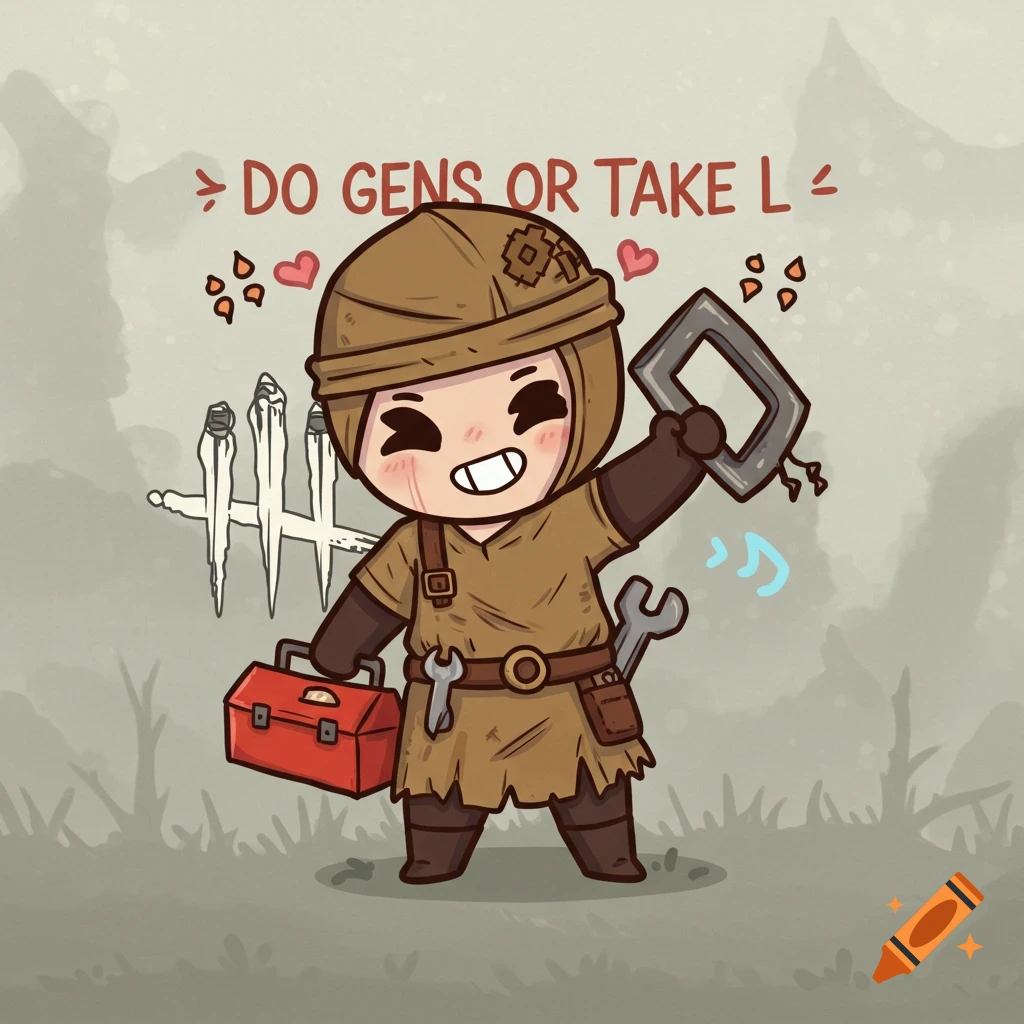 Cutesy logo for Dead by Daylight streamer Do Gens Or Take L on Craiyon