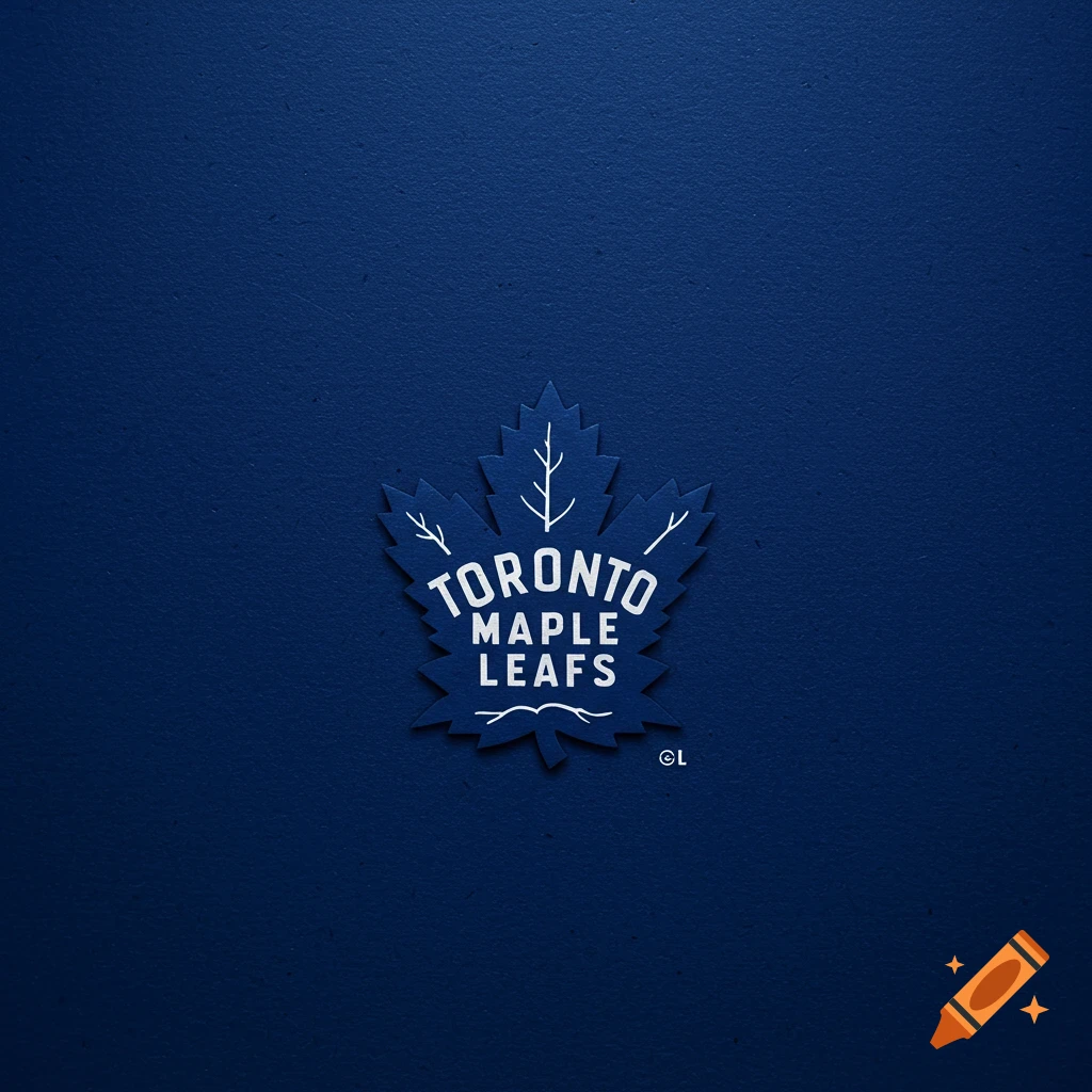 Toronto Maple Leafs hockey logo engulfed in flames and sparks against a ...