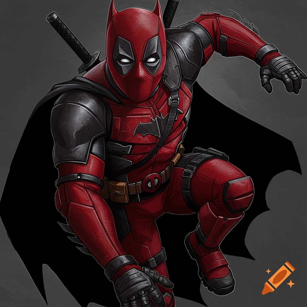 Deadpool character in a pool, Scribblenauts Unlimited art style on Craiyon
