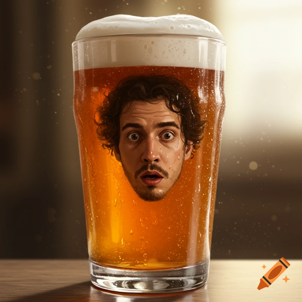 Stylized turtle illustration on a glass of beer. on Craiyon