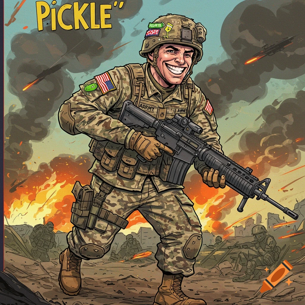US Army war pickle soldier on Craiyon