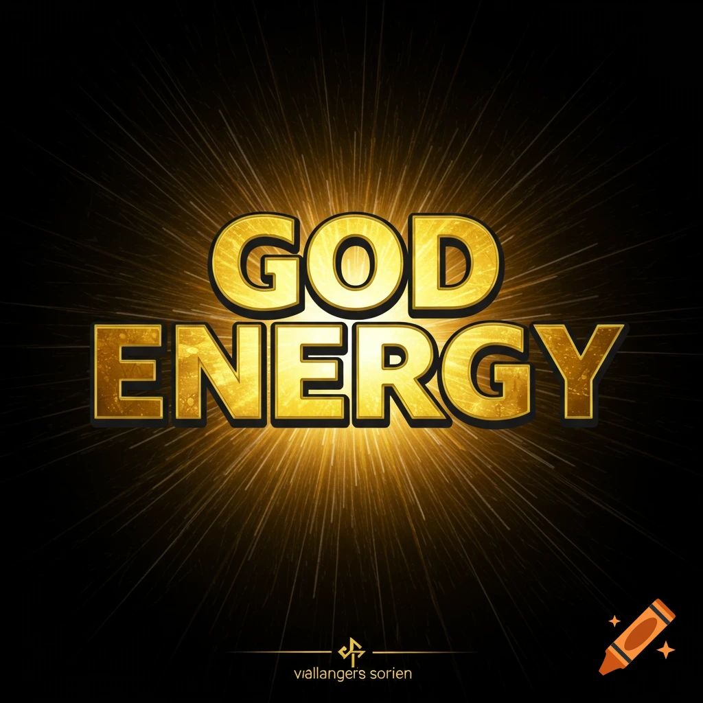 GOD ENERGY in impact font on Craiyon