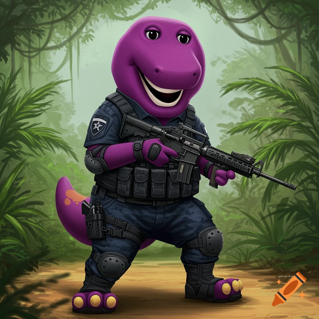 Barney The Dinosaur With A Gun