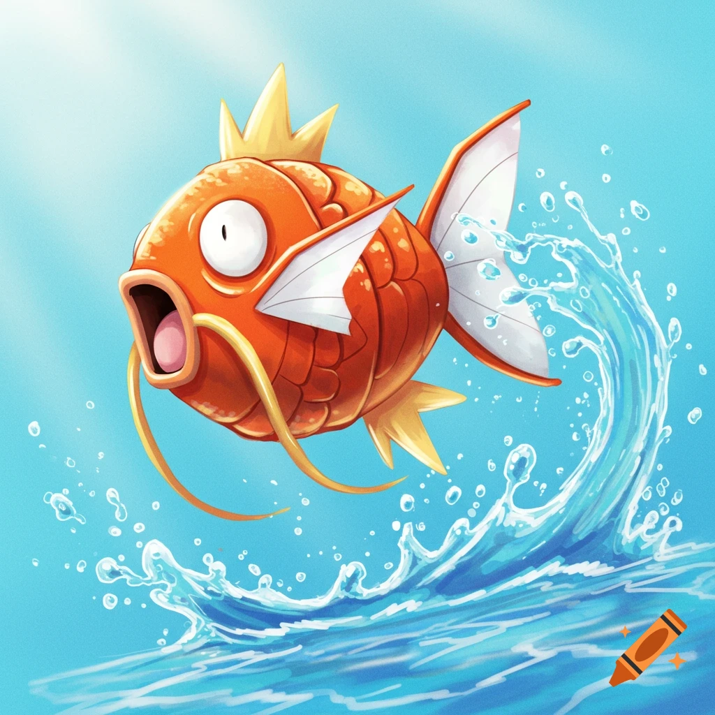 Magikarp Pokemon illustration on Craiyon