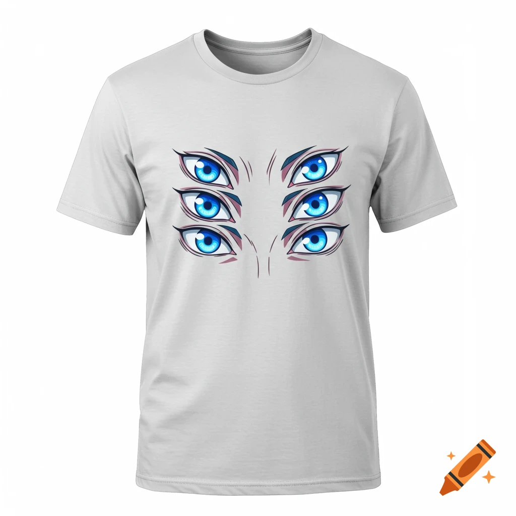 Gojo Satoru's Six Eyes on a t-shirt on Craiyon