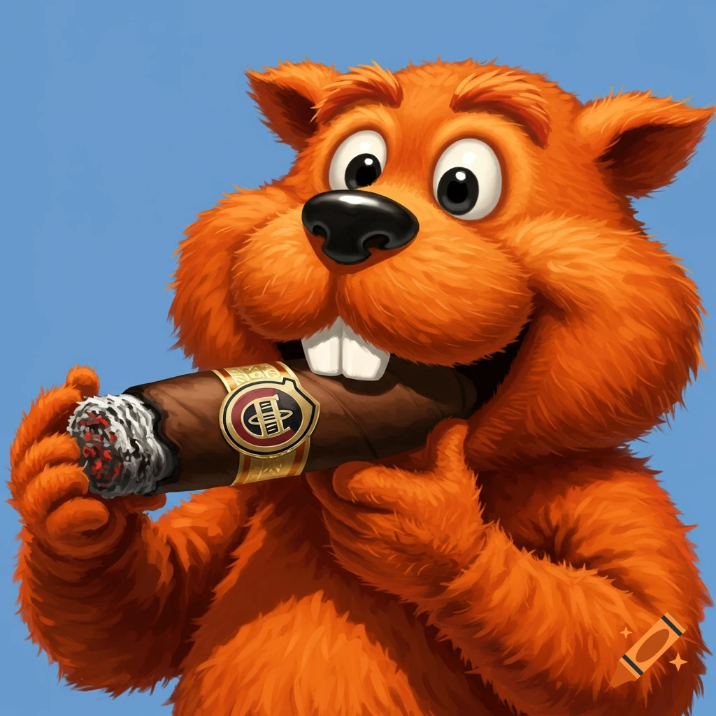 Youppi with a cigar, mascot image, sports theme. This image could be ...