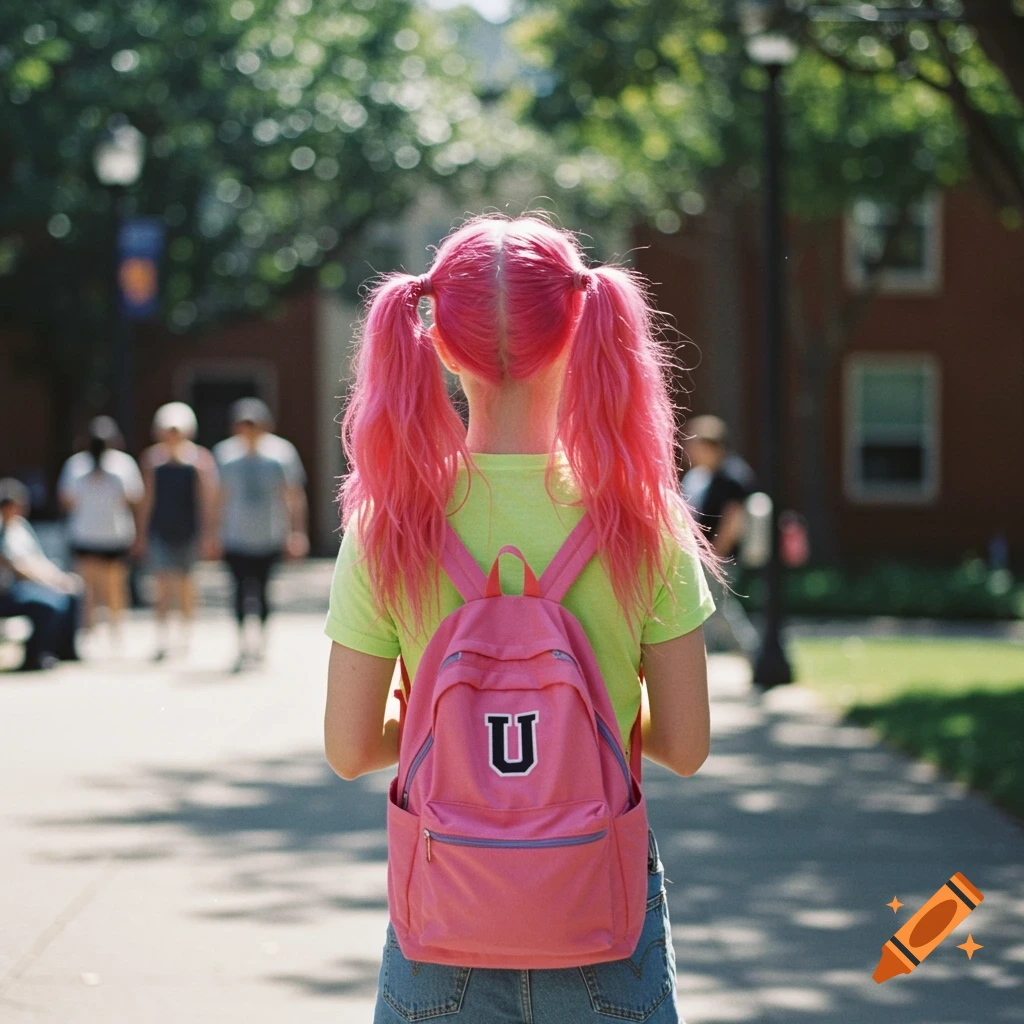 College girl with pigtails on Craiyon