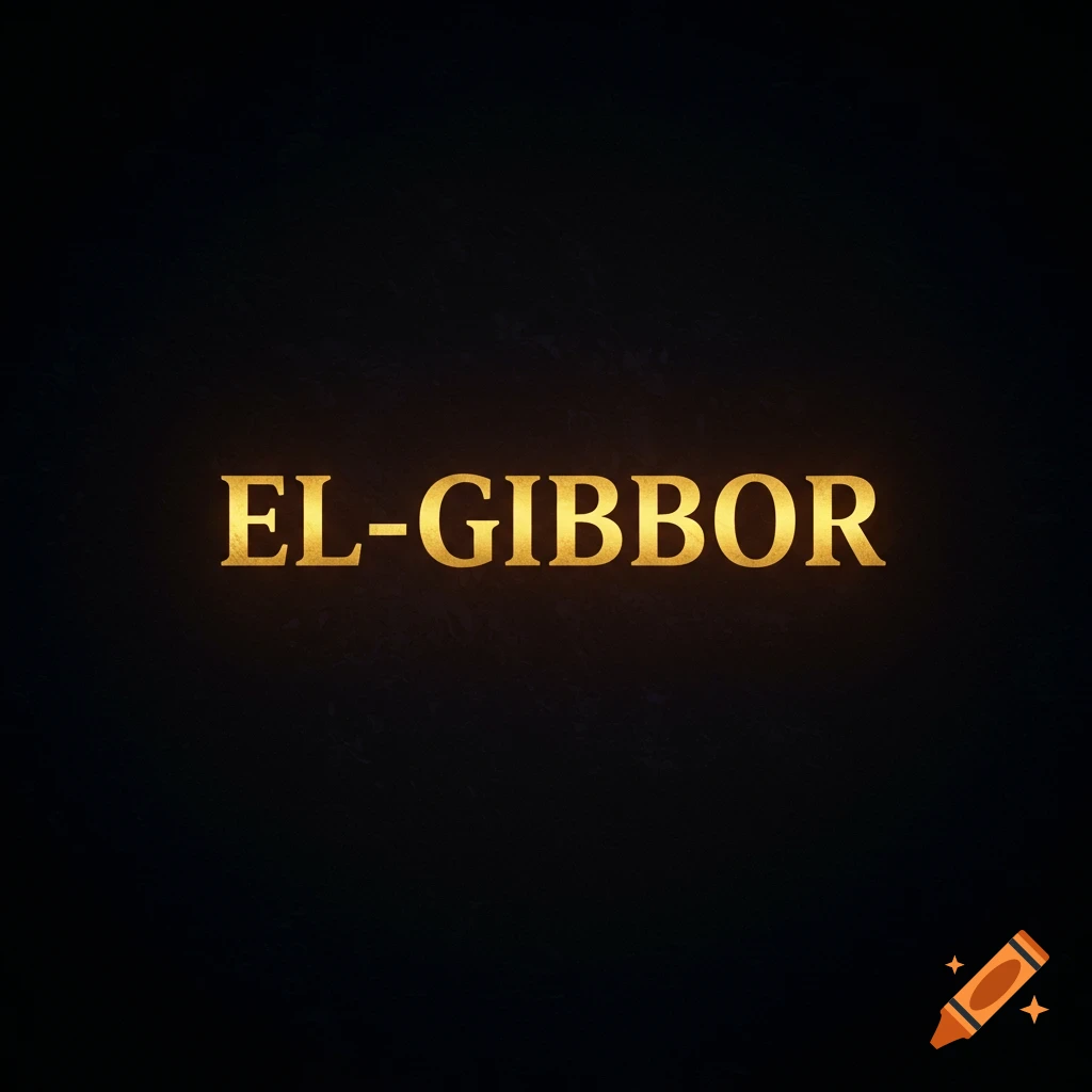 EL-GIBBOR text on a black background on Craiyon