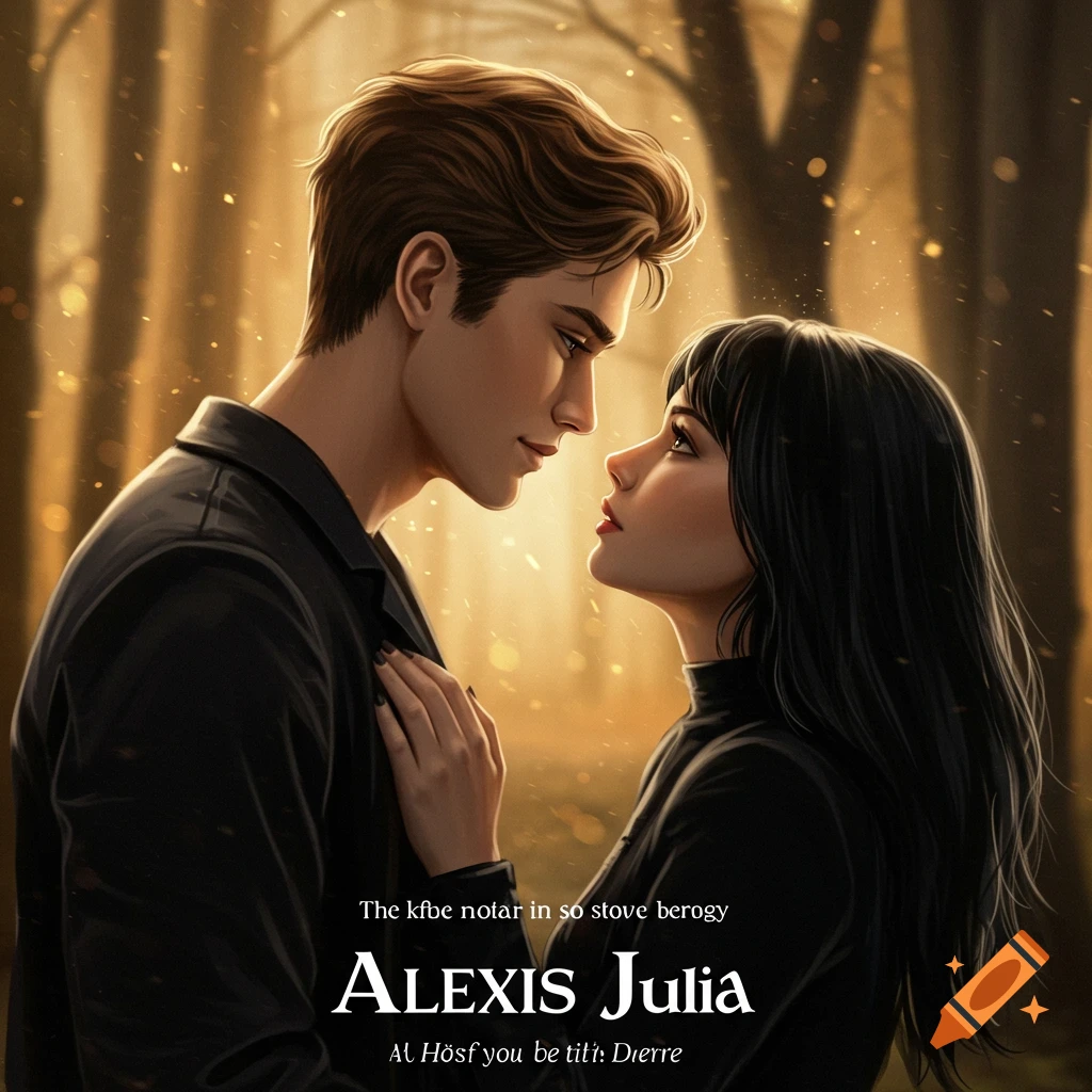 Drawing of Alexis and Julia looking at each other lovingly. on Craiyon