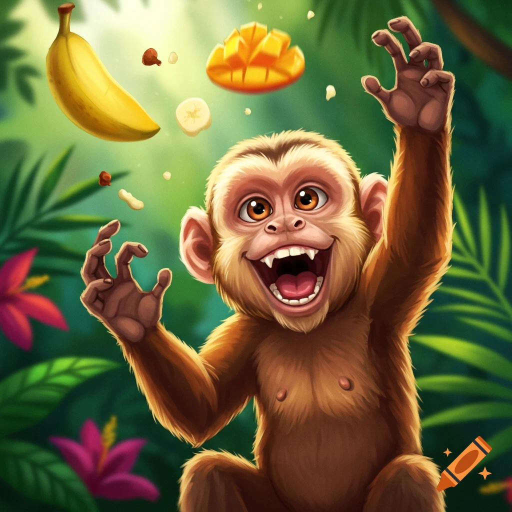 Monkey eating a banana on Craiyon